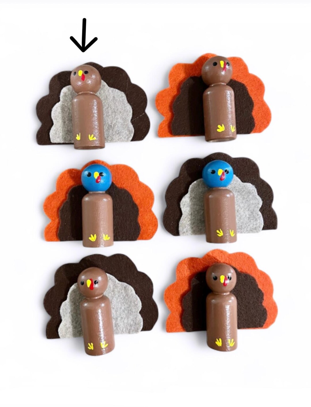 One Thanksgiving Turkey Peg Doll - Imagination Open Ended Play ...