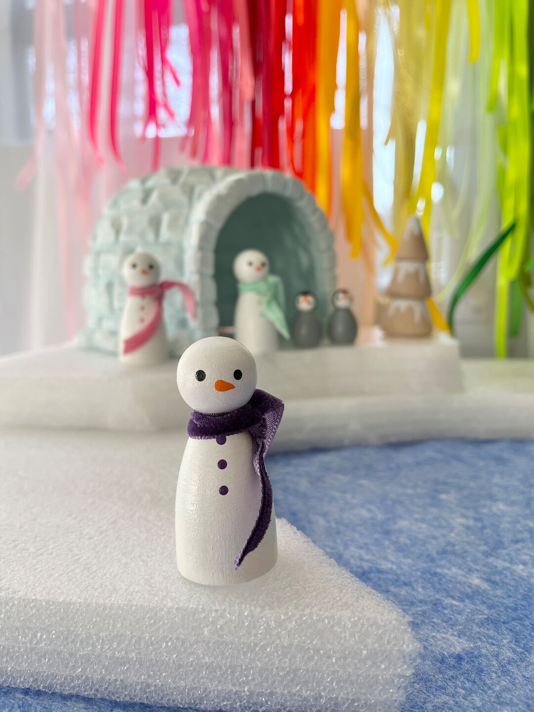 Snowman Peg Doll - Etsy
