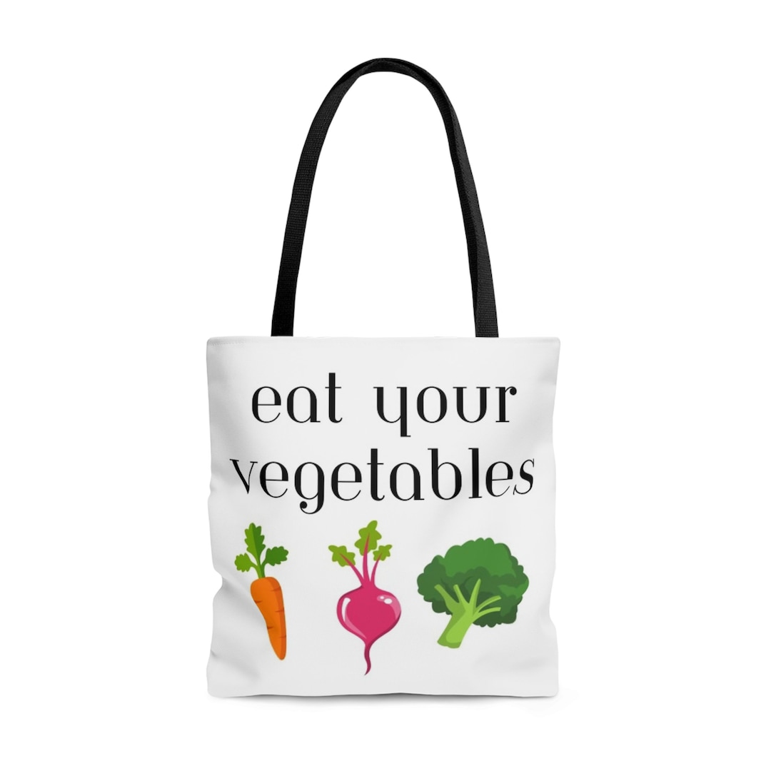 Tote Bag Eat Your Vegetables Farmers Market Library Book Student Mom ...