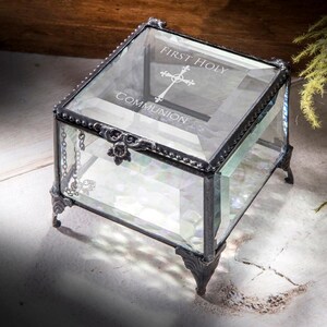 First Communion Engraved Stained Glass Keepsake Box –religious Gift ...