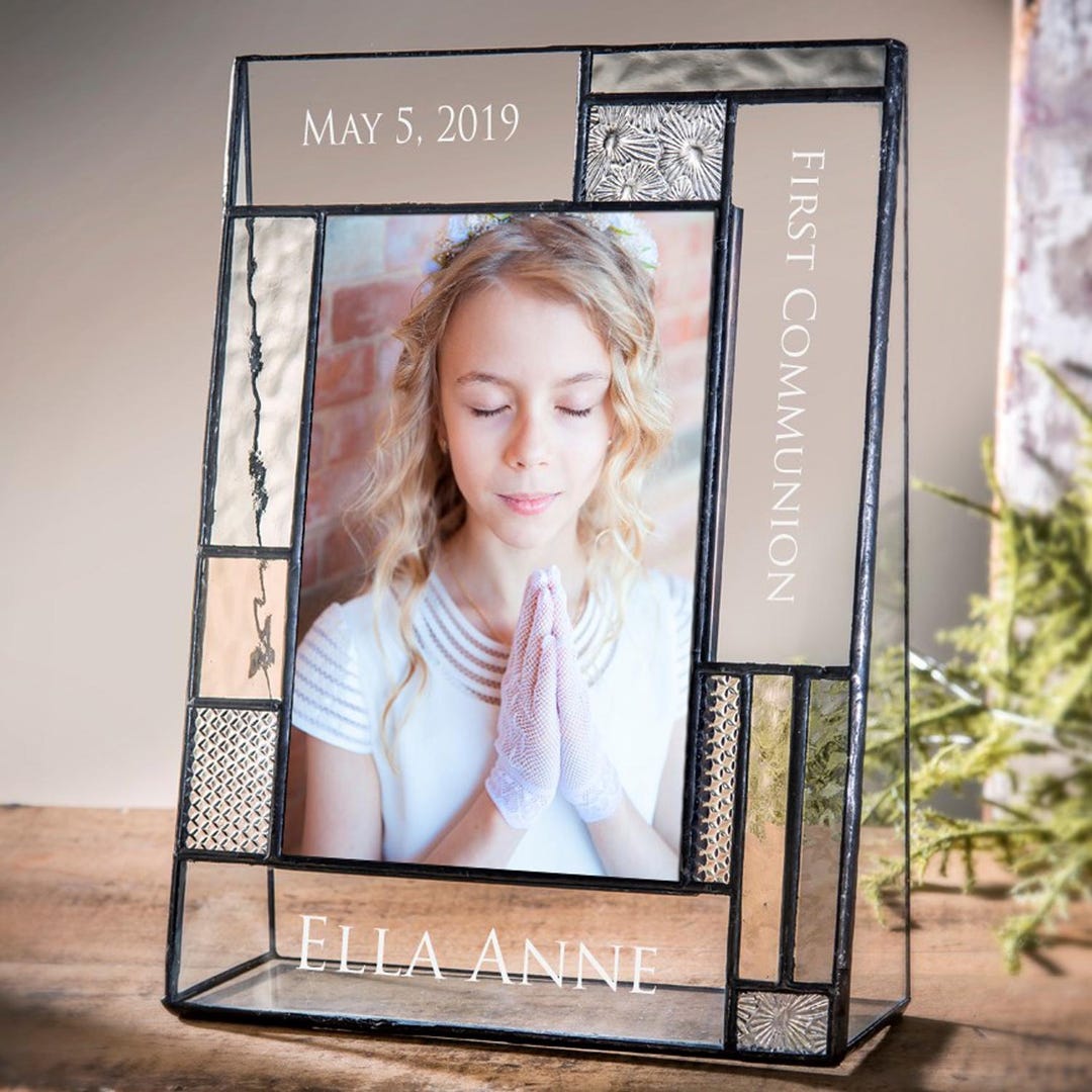 First Communion Picture Frame Personalized - Religious Gift for Girl or ...