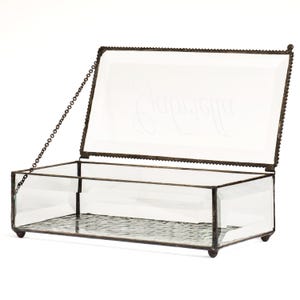 Engraved Clear Beveled Glass Jewelry Box – Personalized Keepsake Box ...