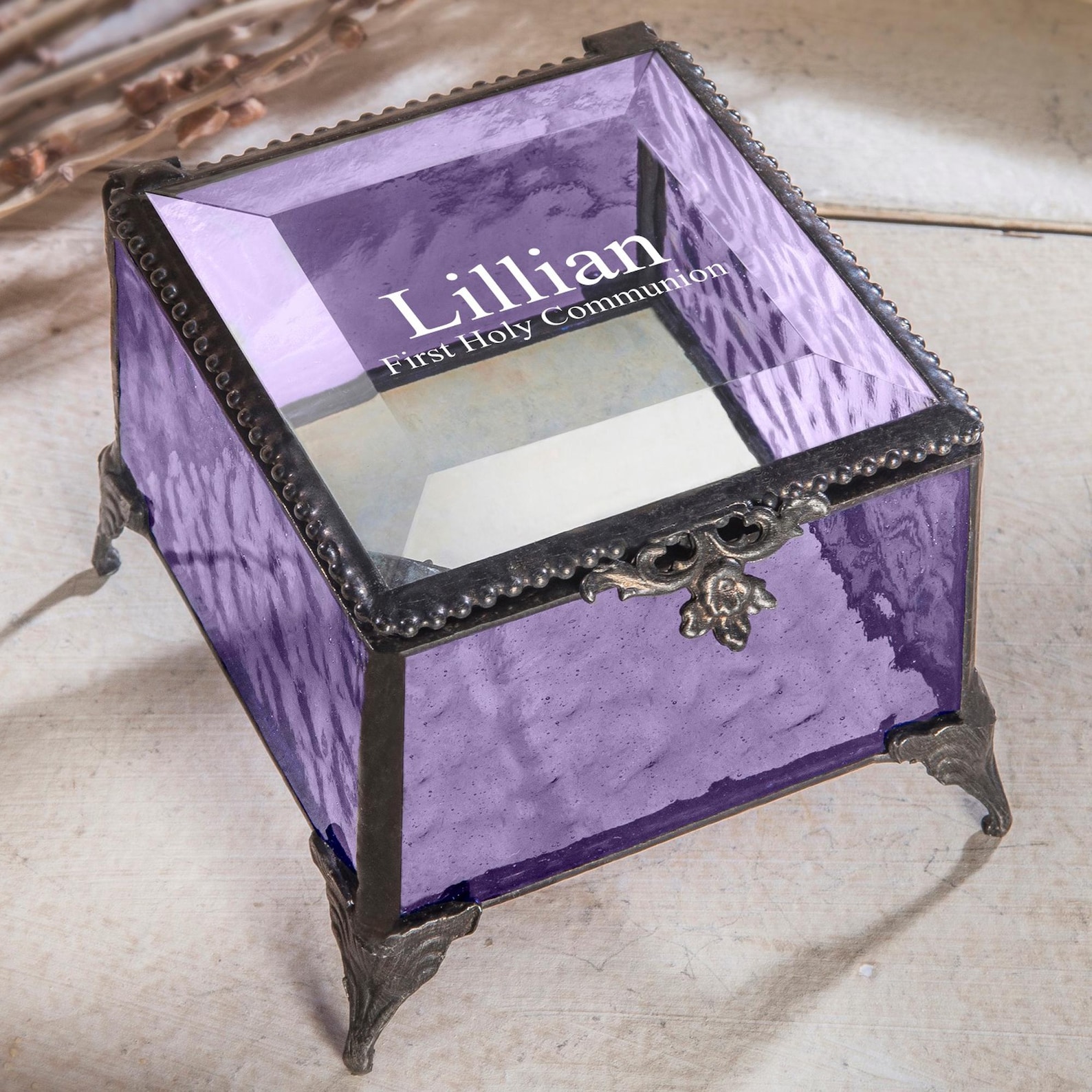 Personalized Stained Glass Keepsake Box – Confirmation Gift - Etsy