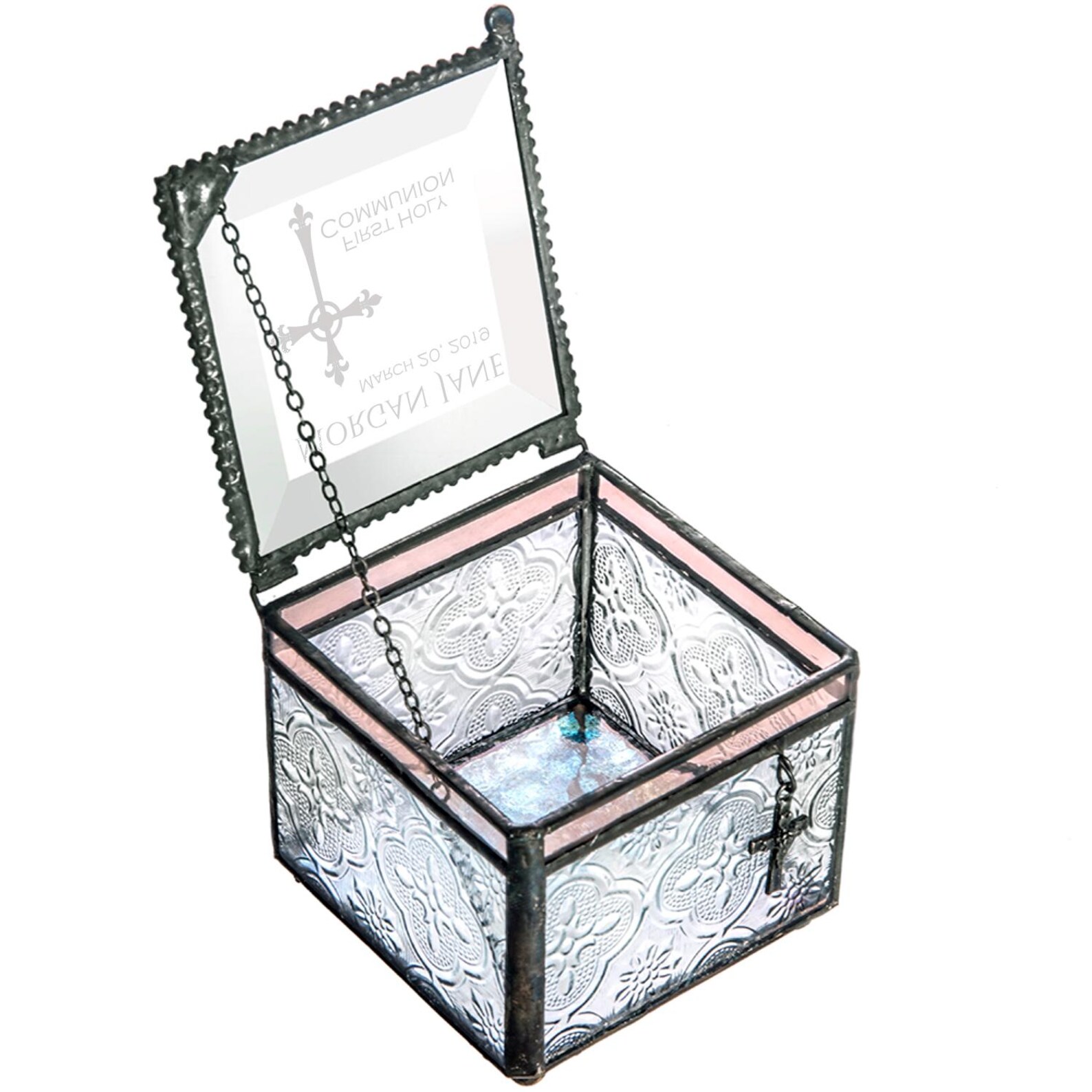 Personalized Stained Glass Keepsake Box – First Communion Rosary ...
