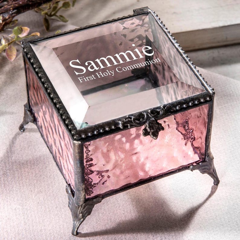Personalized Stained Glass Keepsake Box – Confirmation Gift - Etsy