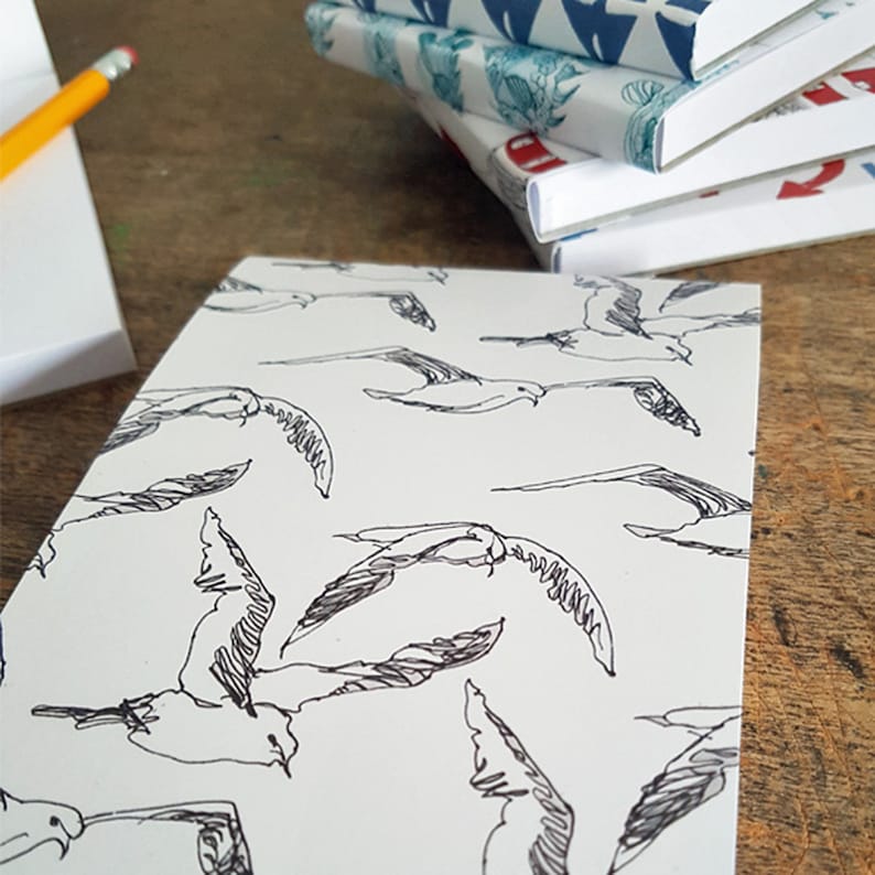 Note Pad With Seagull Pattern Cover by Port and Lemon - Etsy UK