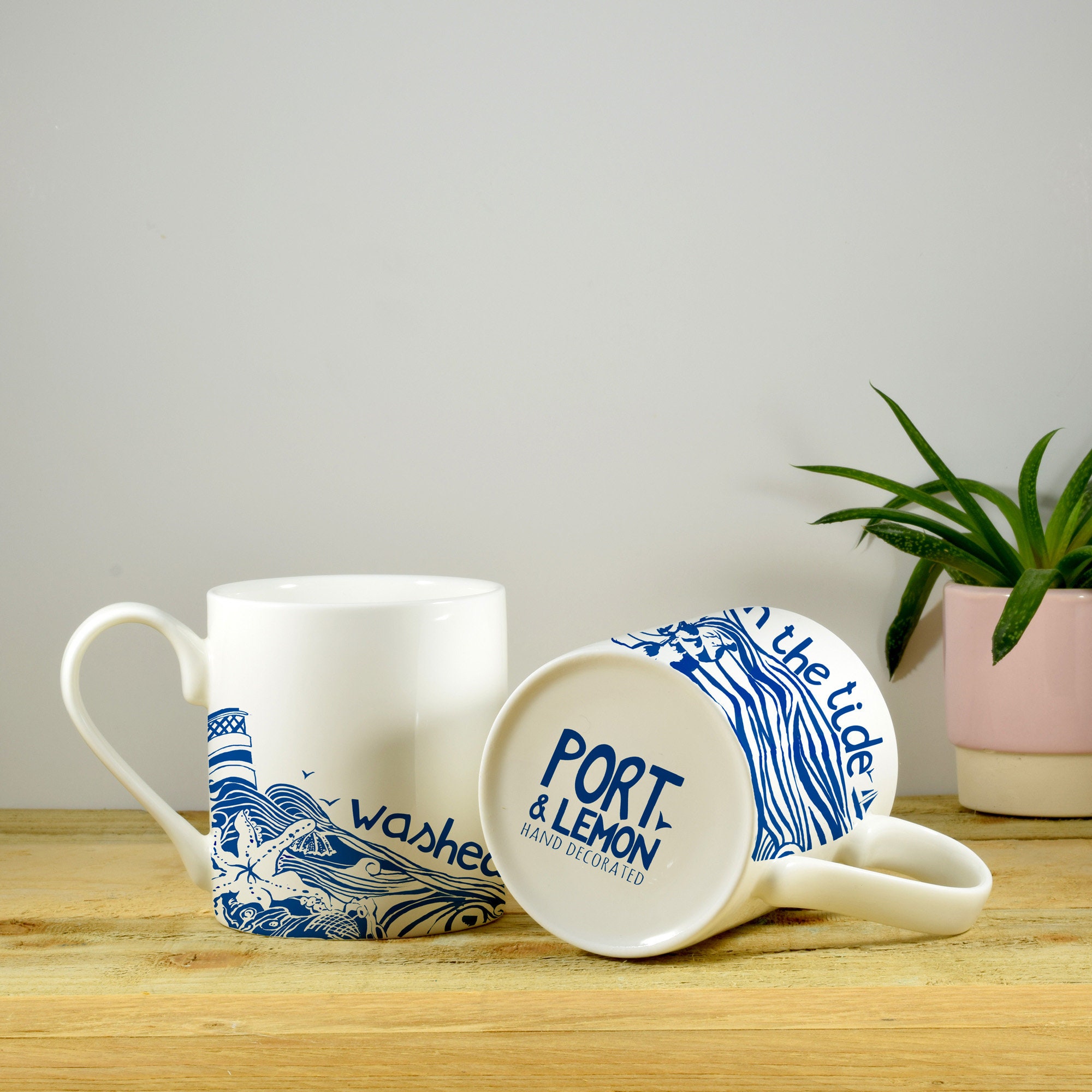 Washed up With the Tide Mug, Hand Decorated Bone China Mug by Port and ...