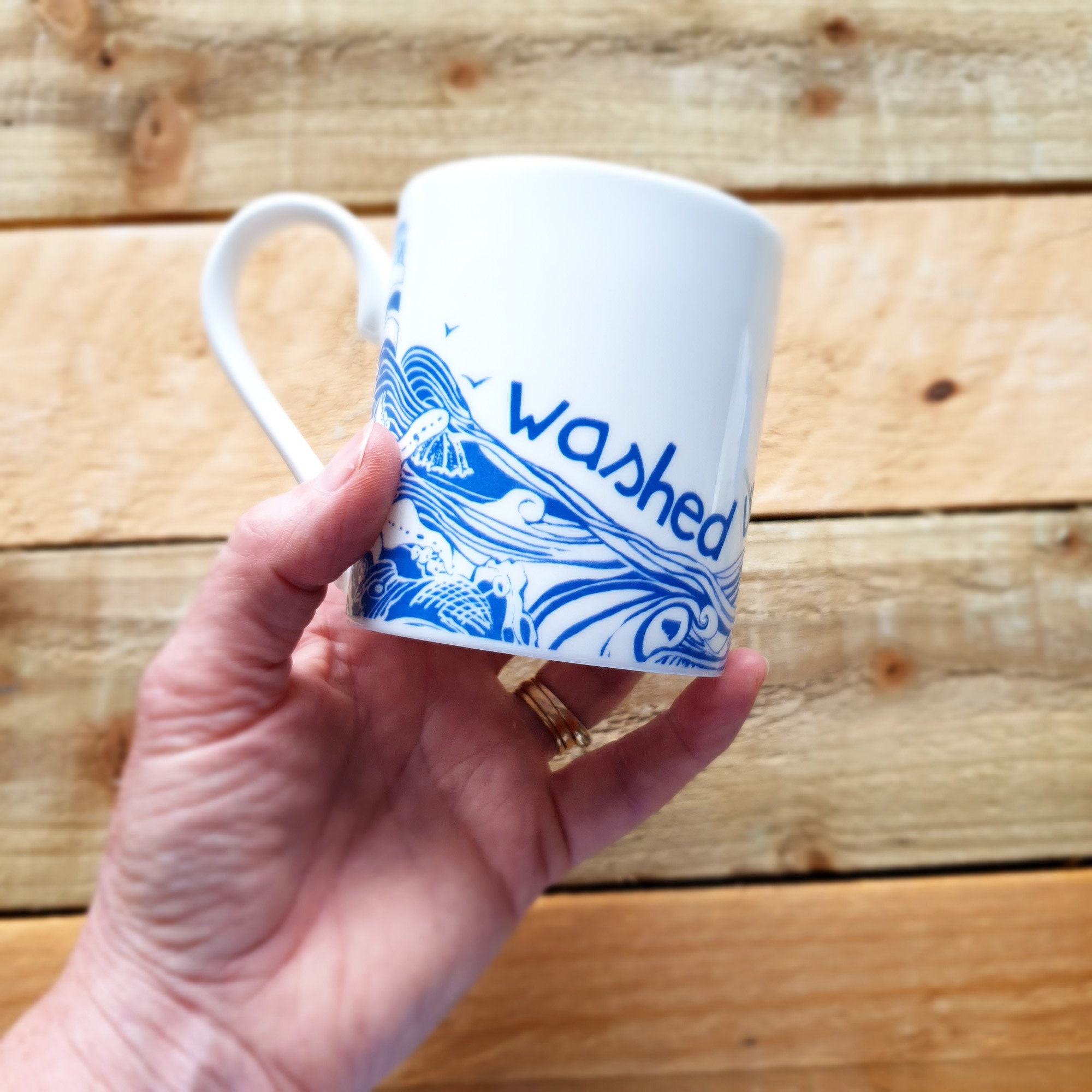 Washed up With the Tide Mug, Hand Decorated Bone China Mug by Port and ...