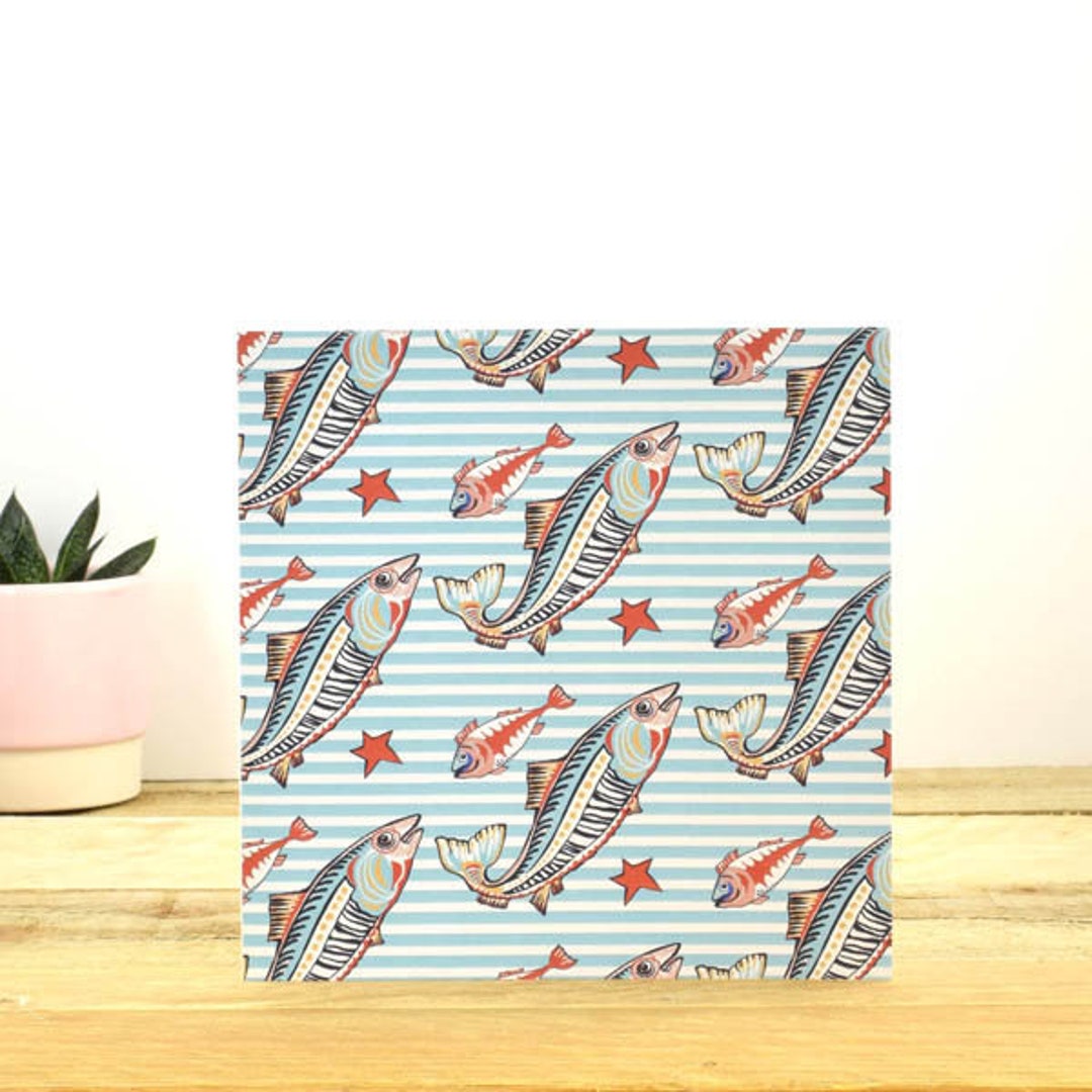 Fish Greetings Card, Salmon Card, Blank Card, Cards for Fishermen ...