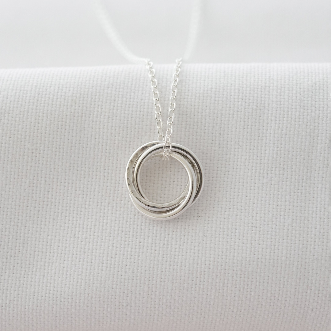 30th Birthday Necklace Sterling Silver, 30th Ring Necklace, 3 Ring ...