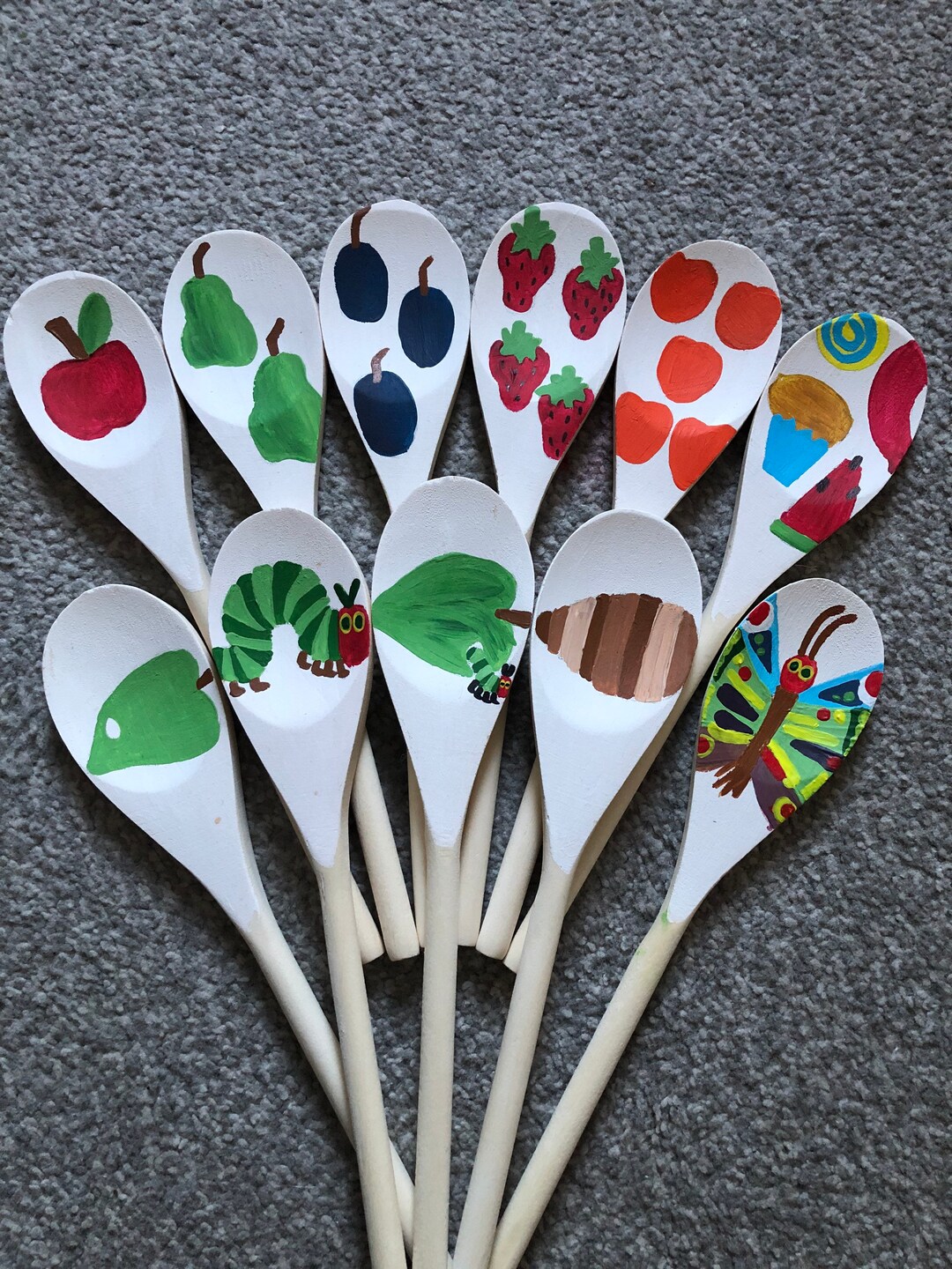 Hungry Caterpillar Set of Story Spoons - Etsy UK