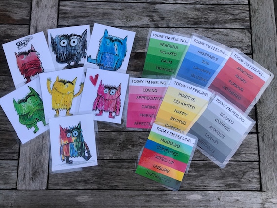 The Colour Monster Emotions Flash Cards - Etsy Australia