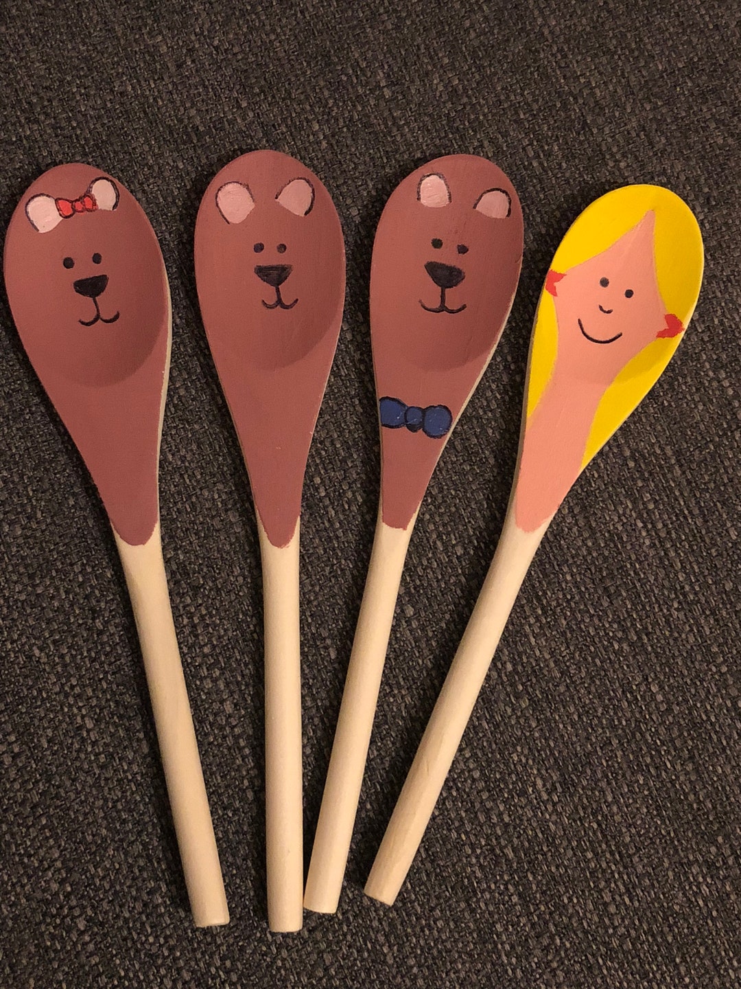 Goldilocks & 3 Bears Wooden Story Spoons - Etsy