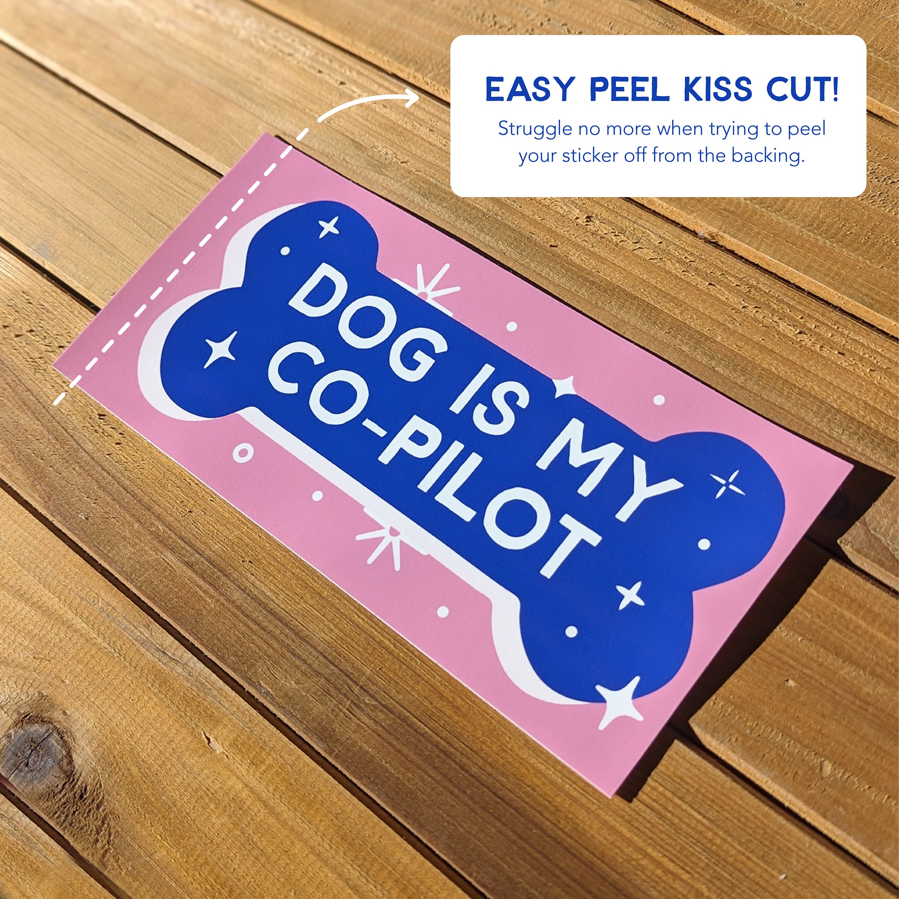Dog is My Co-pilot Bumper Sticker - Die Cut Glossy Vinyl - 3.75 × 7.5 ...