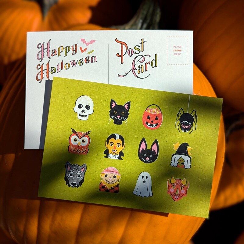 Halloween Postcards - Etsy