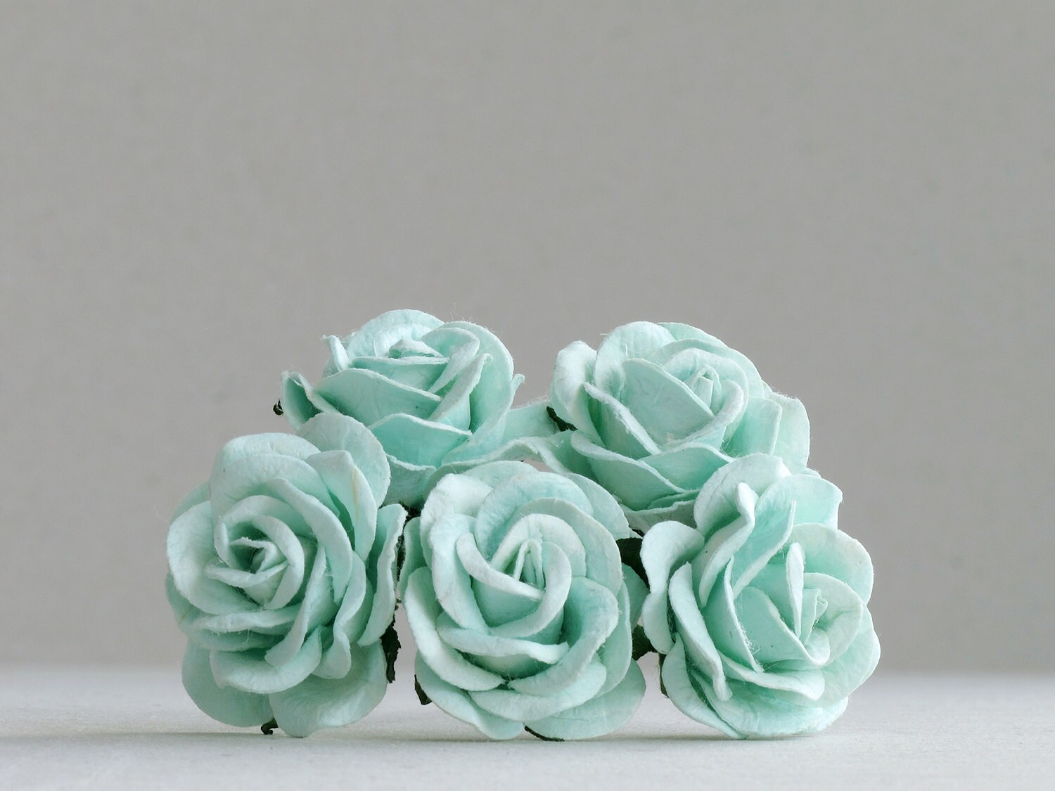 35mm Large Mint Paper Roses 5 mulberry paper flower with | Etsy