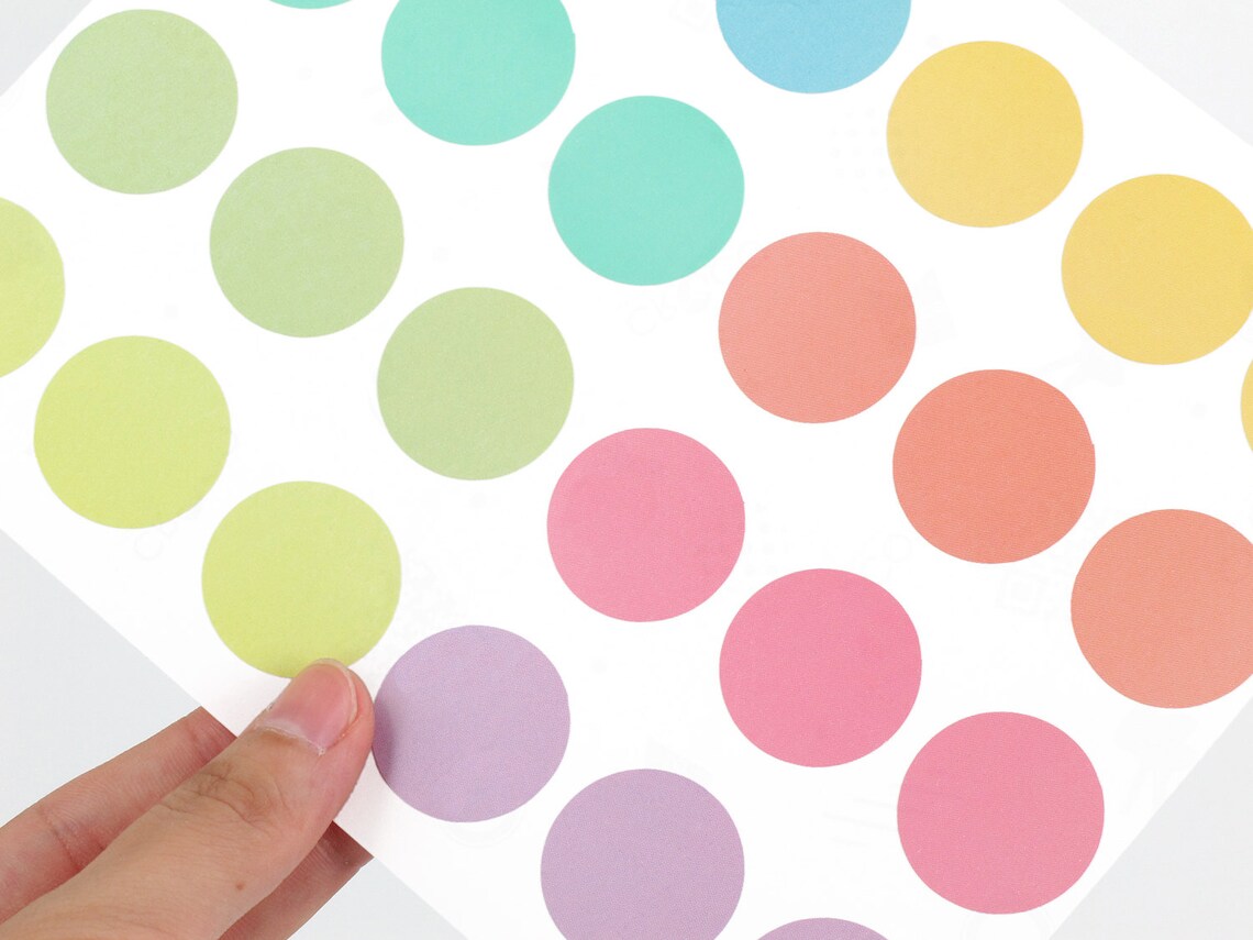 24mm Large Dot Stickers assorted Pastel Ideal for Party | Etsy