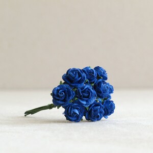 10mm Royal Blue Paper Roses 10 mulberry paper roses with | Etsy