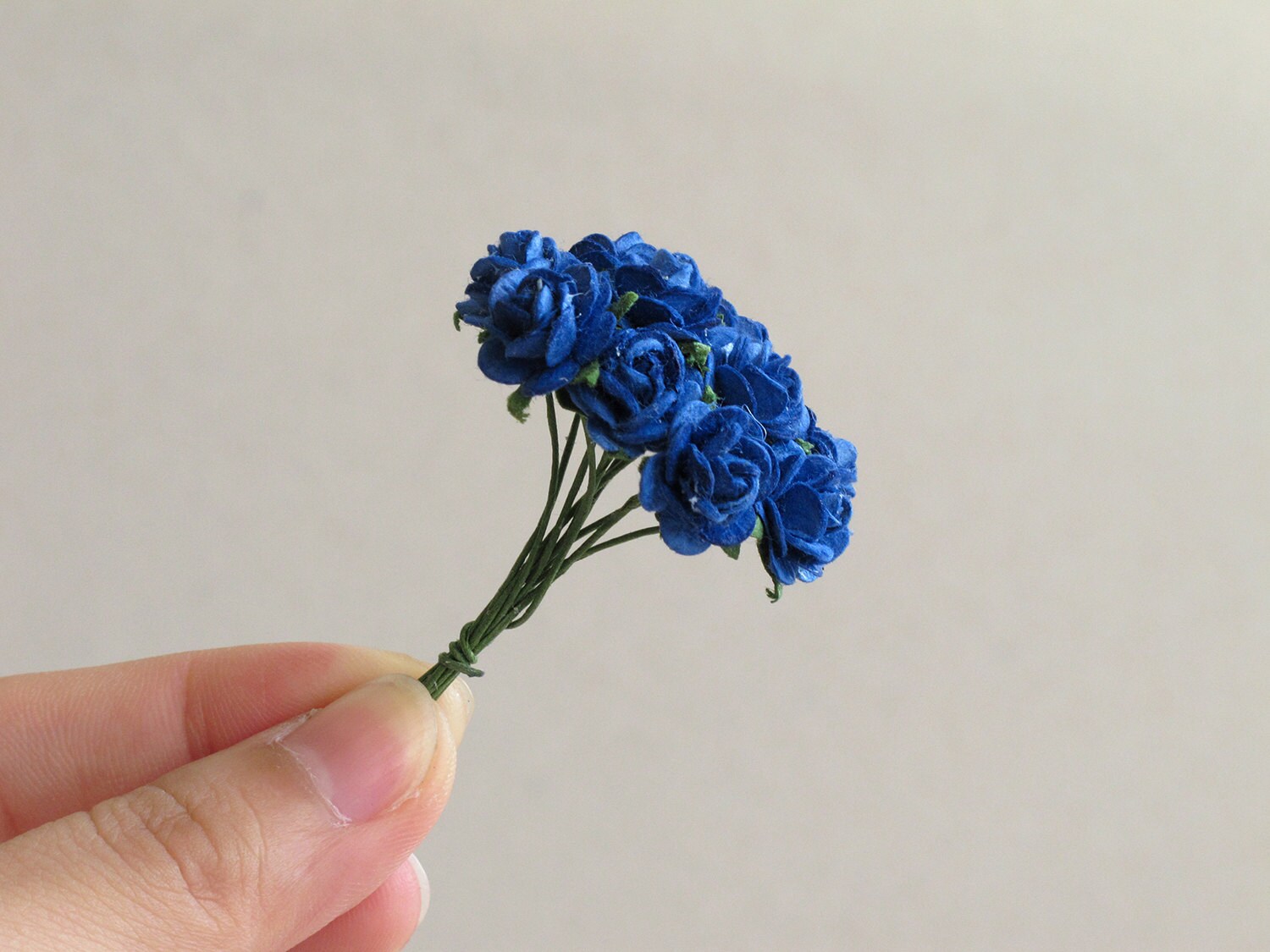 10mm Royal Blue Paper Roses 10 Mulberry Paper Roses With - Etsy