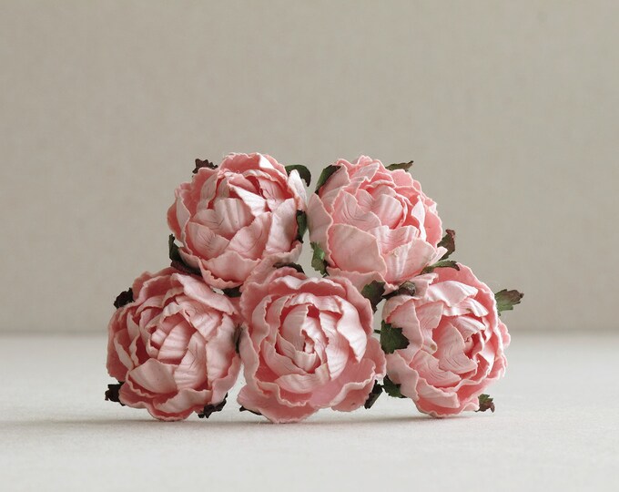 30mm Rose Pink Paper Peonies 5 Pieces Small Mulberry Paper | Etsy