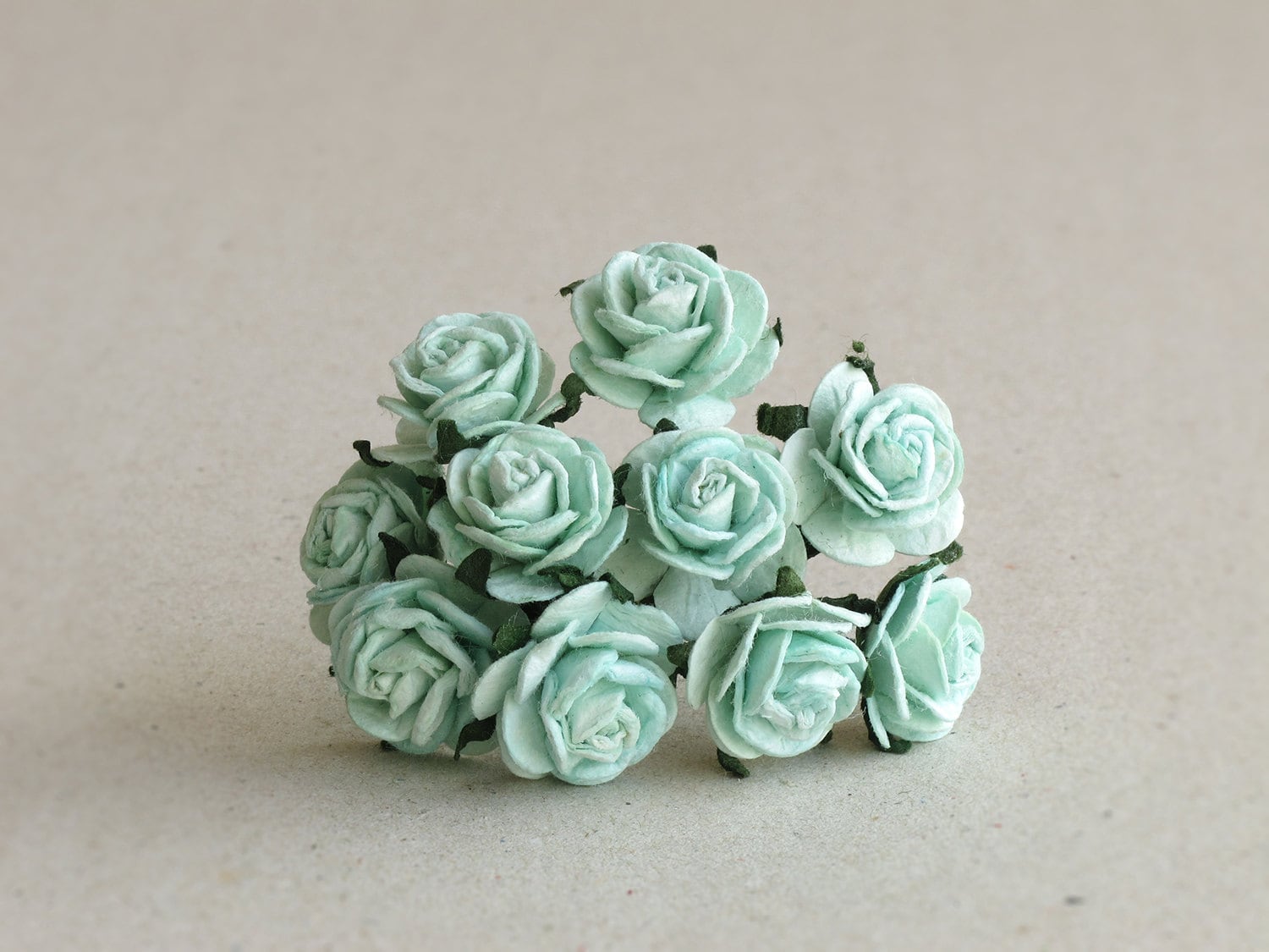 20mm Mint Green Paper Roses 10 mulberry paper roses with | Etsy