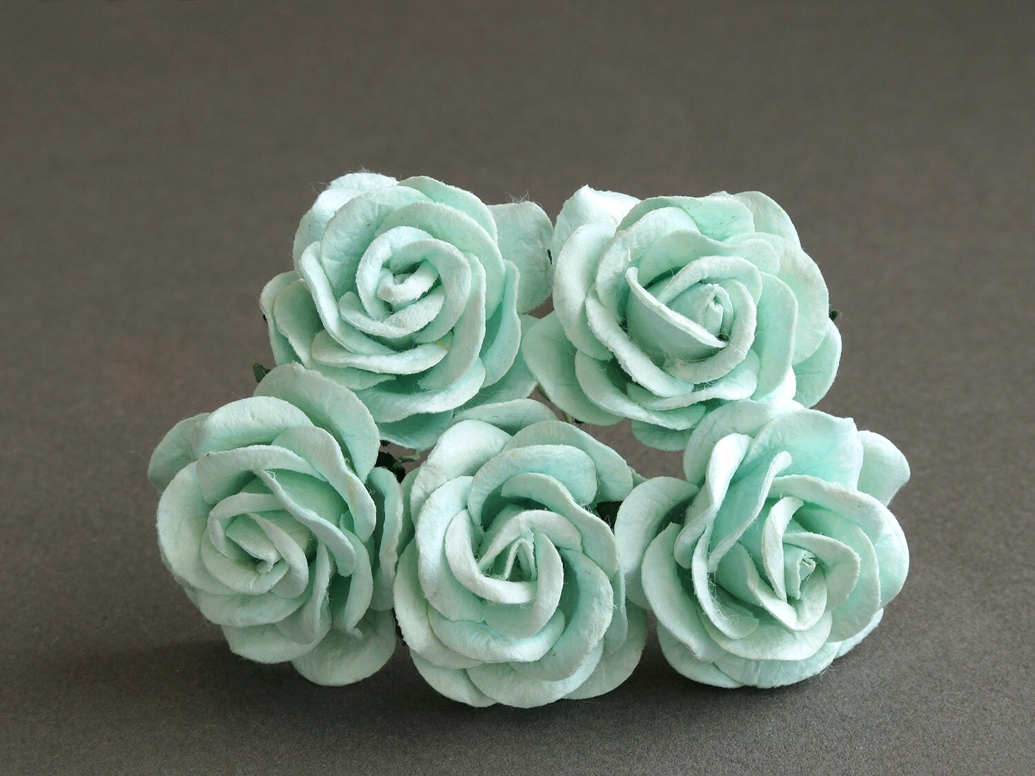 35mm Large Mint Paper Roses 5 mulberry paper flower with | Etsy
