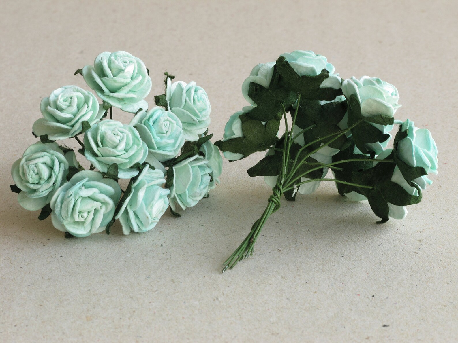 20mm Mint Green Paper Roses 10 mulberry paper roses with | Etsy