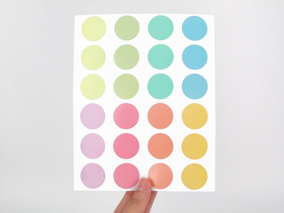 24mm Large Dot Stickers assorted Pastel Ideal for Party | Etsy