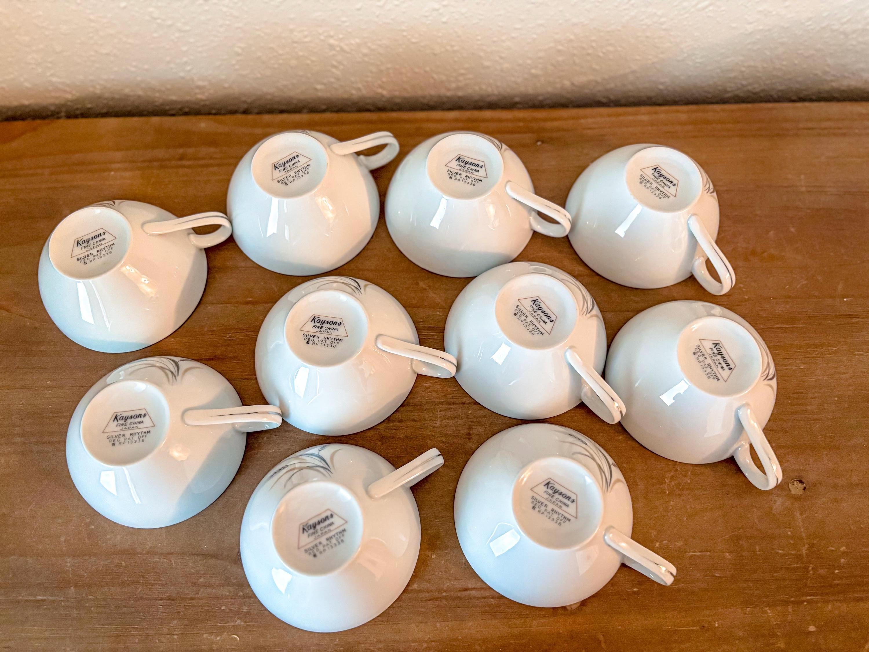 Vintage Kaysons Fine China Silver Rhythm Tea or Coffee Cups, Sold ...