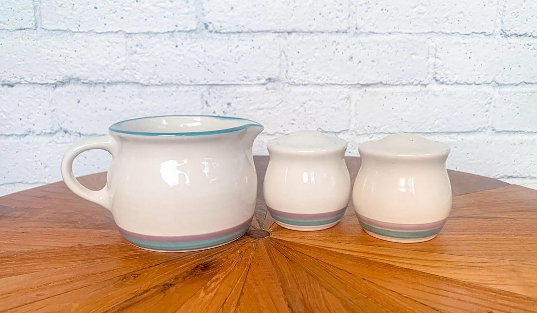 Vintage Pfaltzgraff Juniper Pattern Creamer/pitcher and Salt & Pepper ...