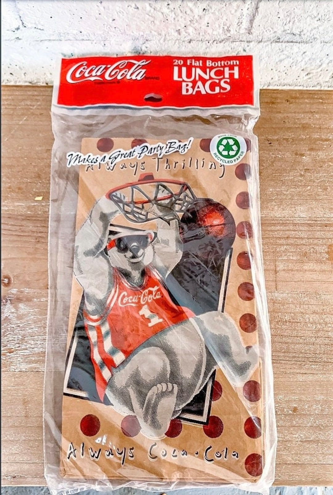 Vintage 1996 Coca-cola Brown Lunch Paper Bags, Party Favor Bags, Goody ...
