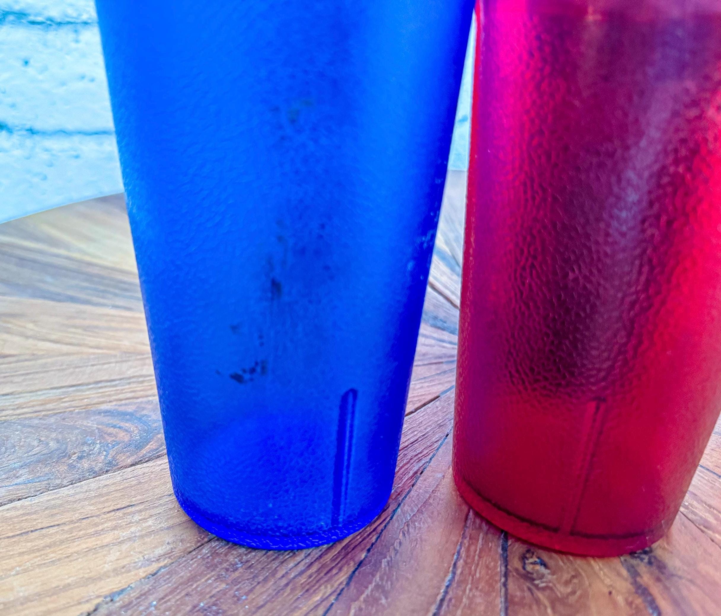 Vintage Red & Blue Plastic Restaurant Drinking Cups, Tumblers by Texan ...