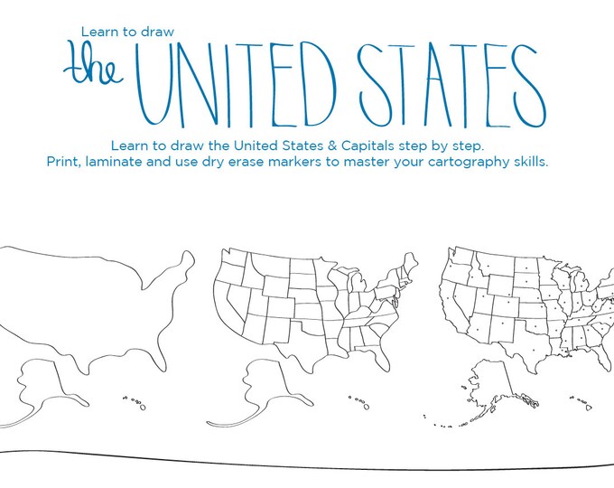 Learn to Draw the UNITED STATES Blob Map Style - Etsy Canada