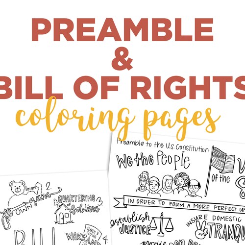 Color the Preamble and Bill of Rights - Etsy