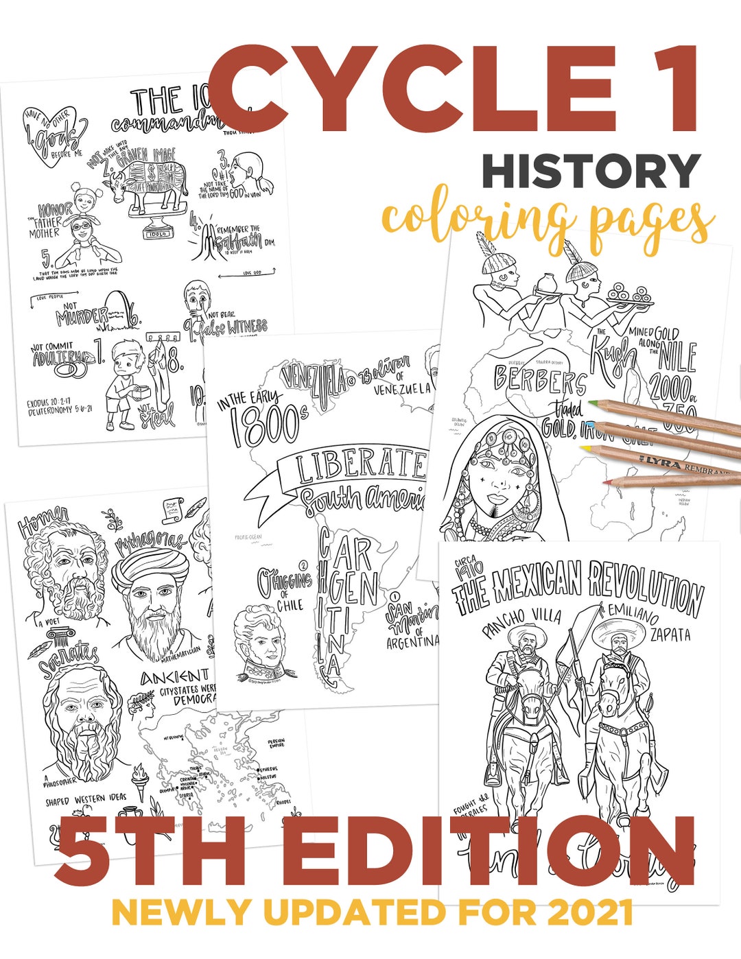 Cycle 1 HISTORY Coloring Pages (5th Edition) - Etsy Canada
