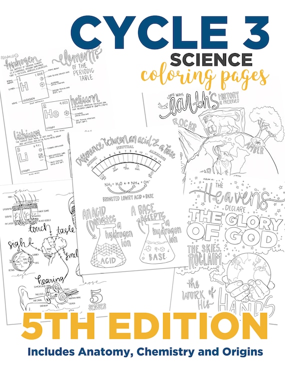 Cycle 3 SCIENCE Coloring Pages 5th Edition - Etsy India