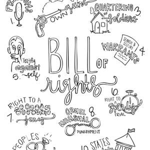 Color the Preamble and Bill of Rights - Etsy