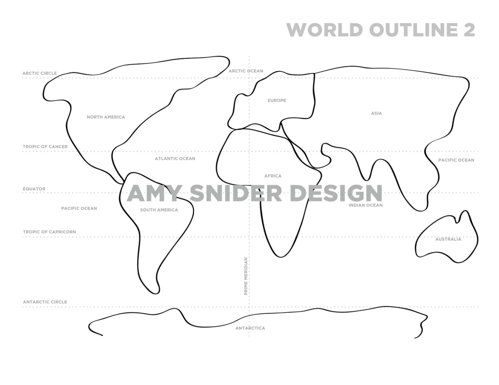 World Outline BLOB Maps - Etsy