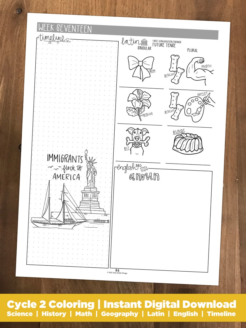 Cycle 2 COMPLETE Pack of Memory Work Coloring Pages 5th - Etsy