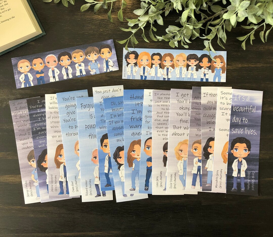 Greys Doctor Bookmarks - Anatomy Bookmarks - Etsy