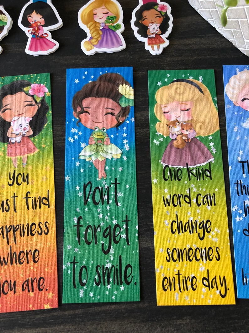 Princess and Sidekick Bookmarks | Etsy