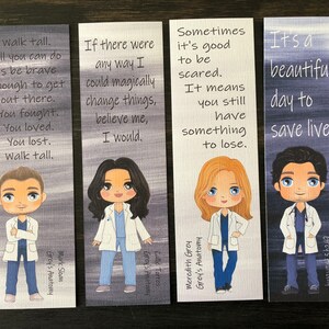 Greys Doctor Bookmarks - Anatomy Bookmarks - Etsy
