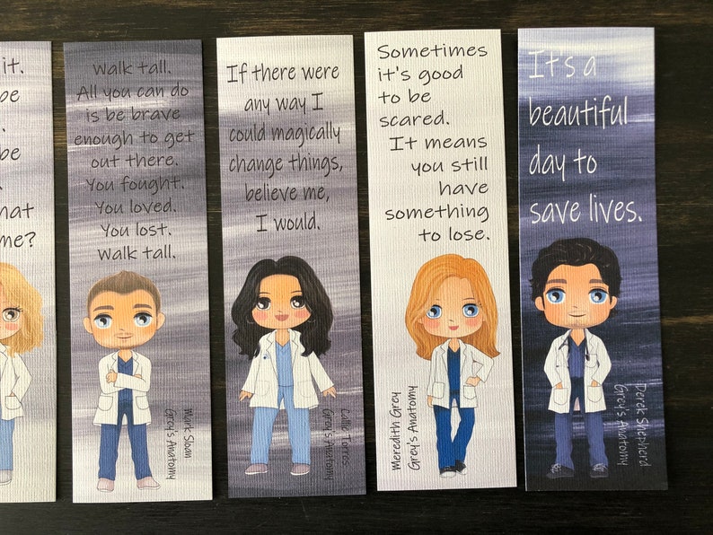 Greys Doctor Bookmarks Anatomy Bookmarks | Etsy