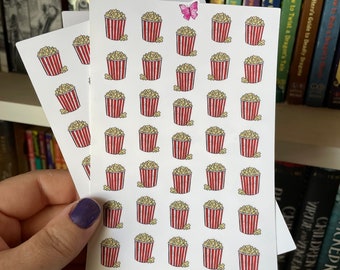 42 Mini Clear Popcorn Movie Night Planner Stickers Clear - Etsy
