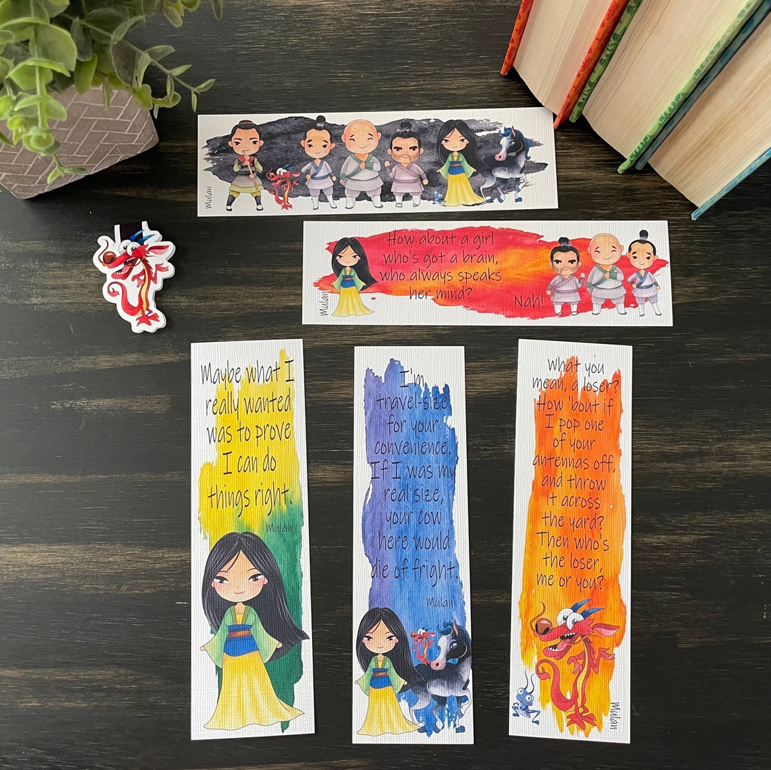 Princess Mulan Inspired Bookmarks - Mulan Movie Bookmarks - Etsy