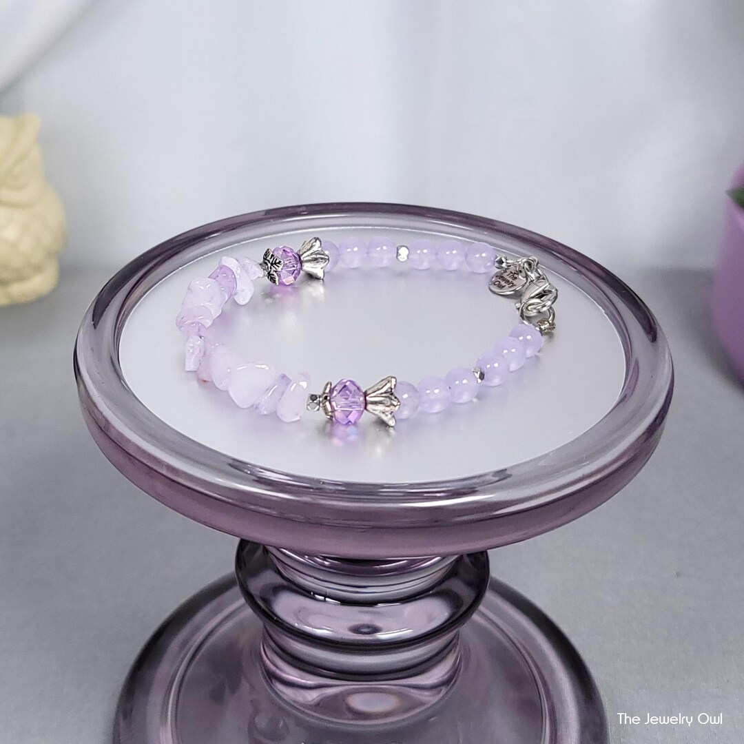 Purple Quartzite Slim Beaded Bracelet - Etsy