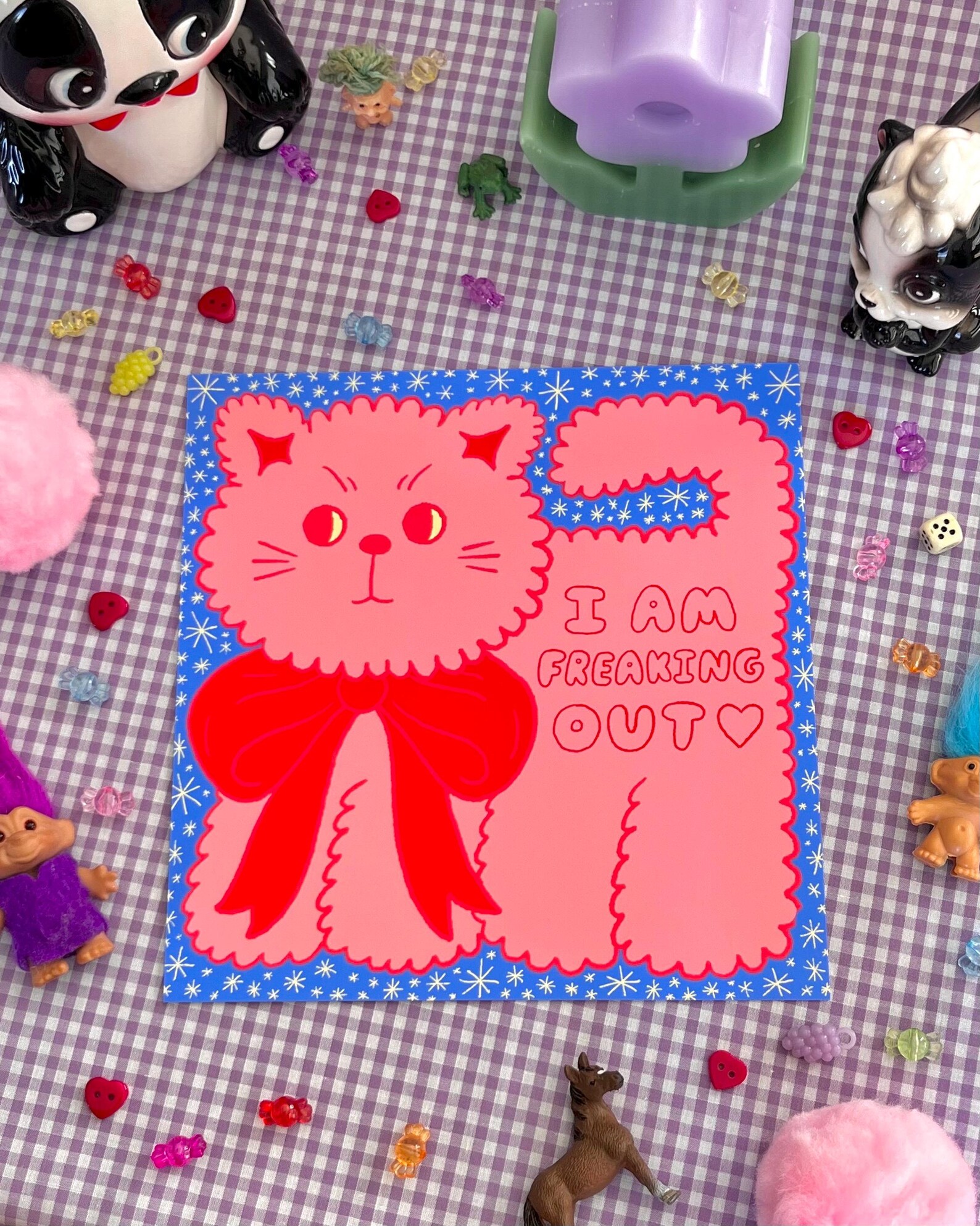 I Am Freaking Out // Cute Funny Cat Children’s Digital Illustration ...