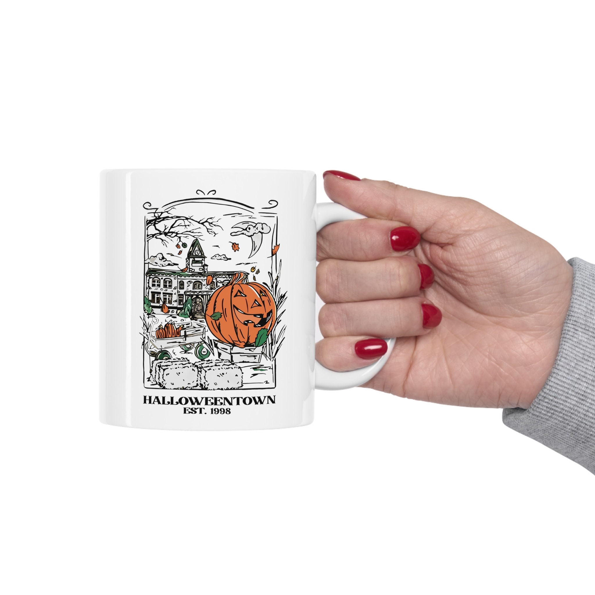 Halloweentown Magic, 11 Oz White Coffee Mug, Spooky, Vintage ...
