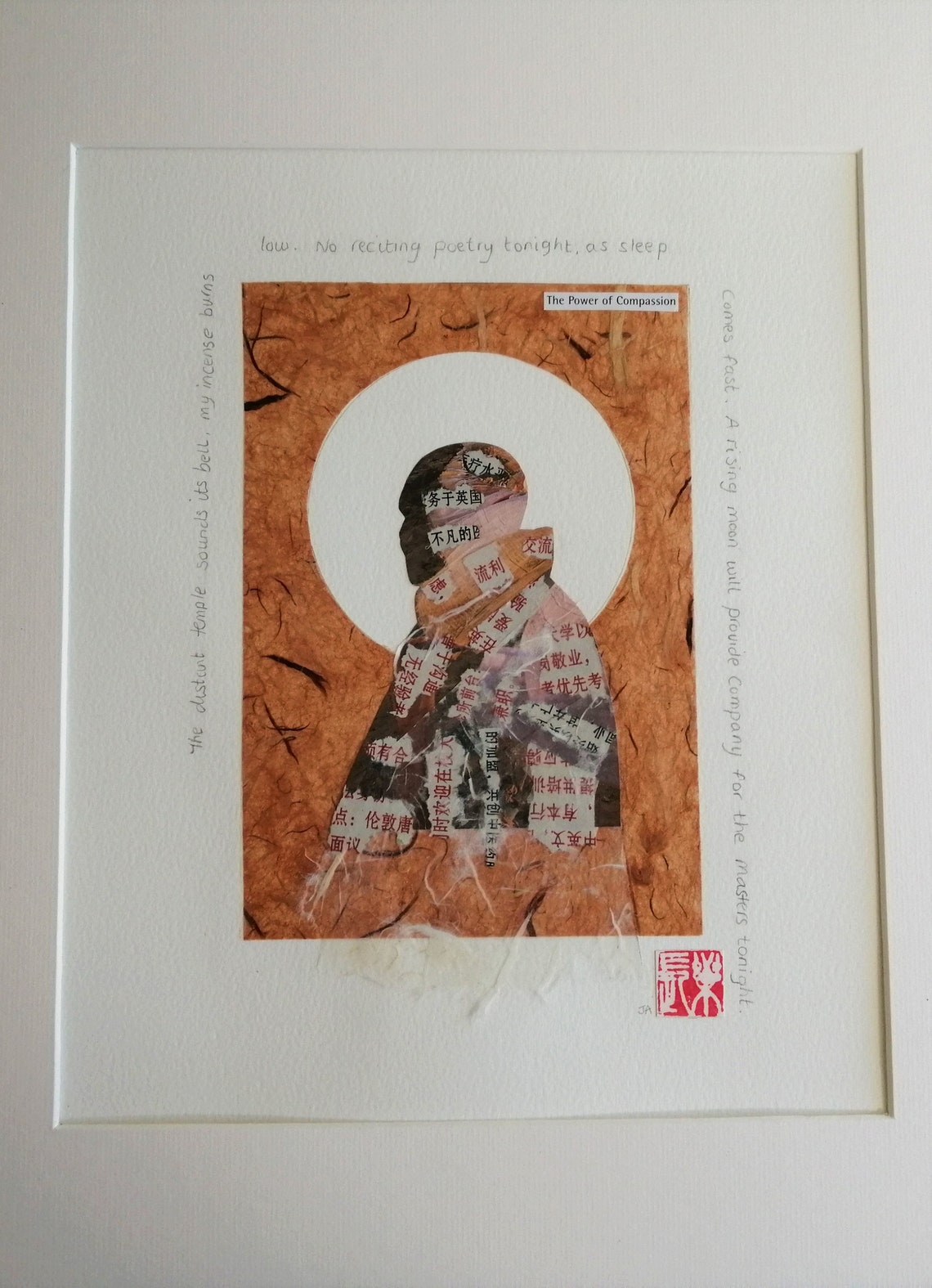 Buddhist Monk Art Mixed Media Painting Zen Buddhist Art - Etsy UK