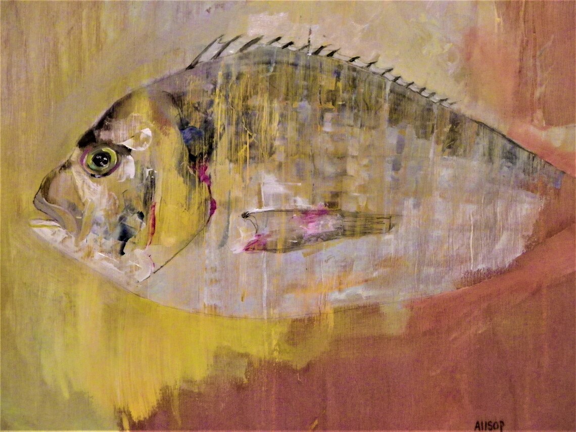 Impressionist Painting Fish Painting Oils Sea Bream Fish | Etsy